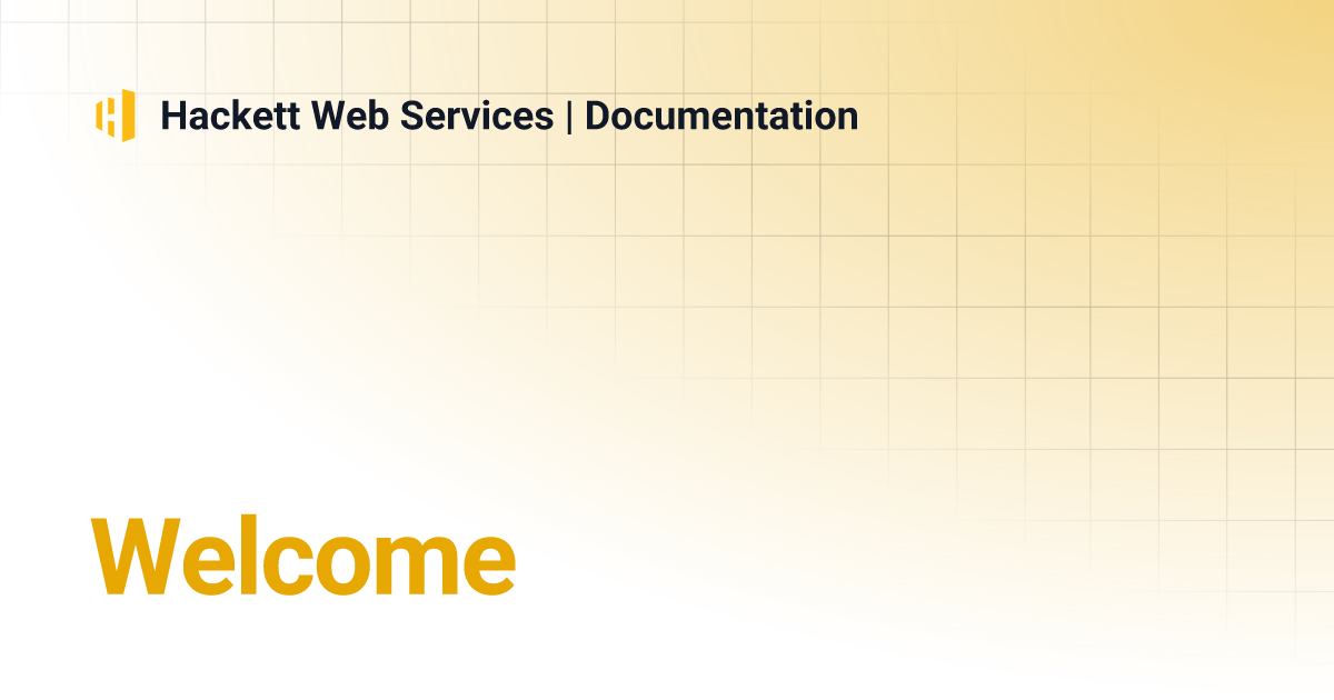 Welcome | Hackett Web Services | Documentation